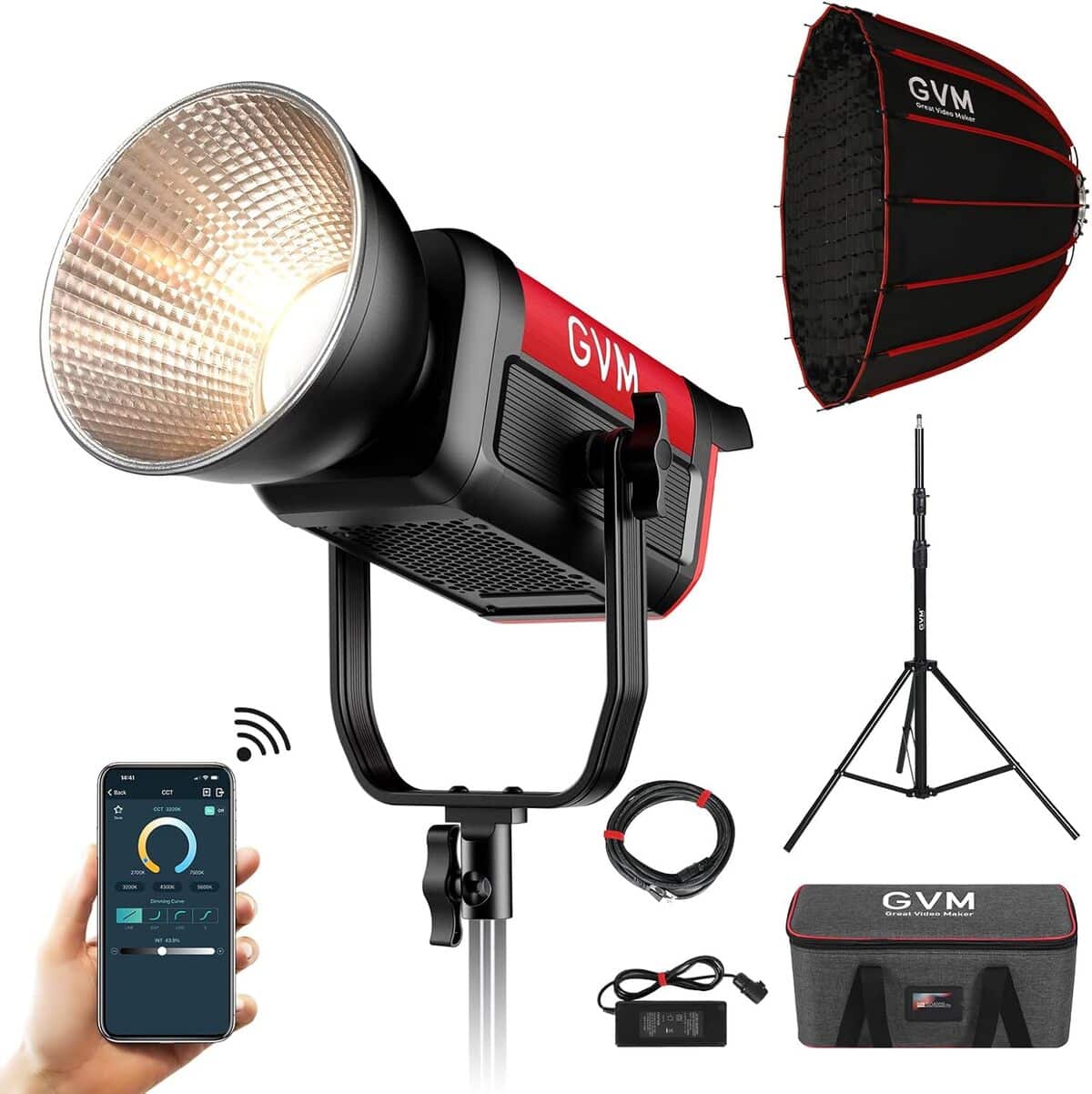 Test : gVM kit d'éclairage vidéo 200 W, 45400 lux pour films